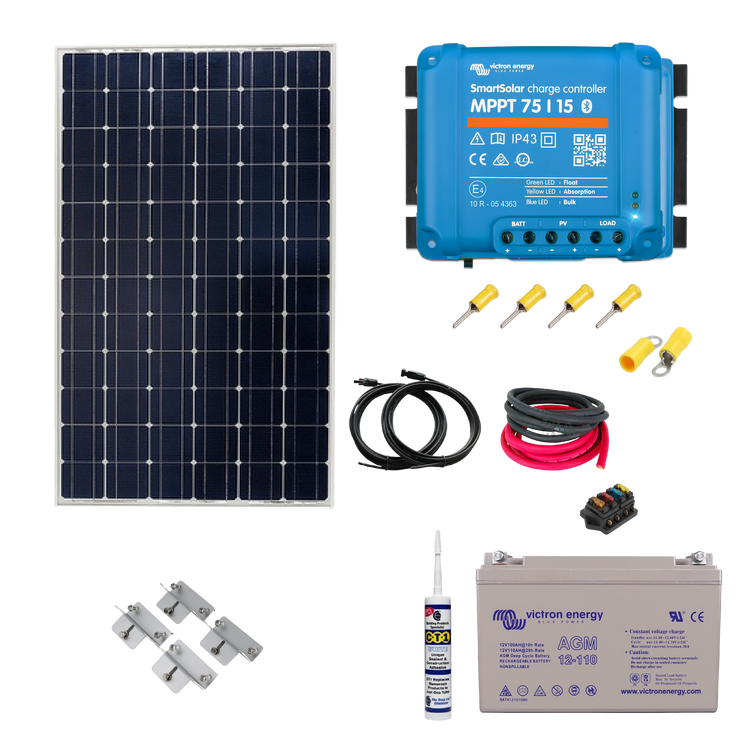 Victron Shed Kit. Victron 185 Watt Solar Panel, Smart MPPT, No Battery ...